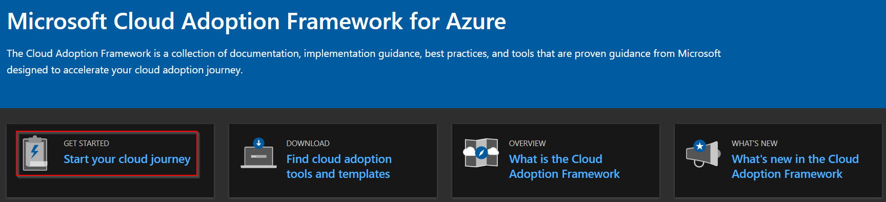 Werde vertraut mit dem Cloud Adoption Framework für Azure
