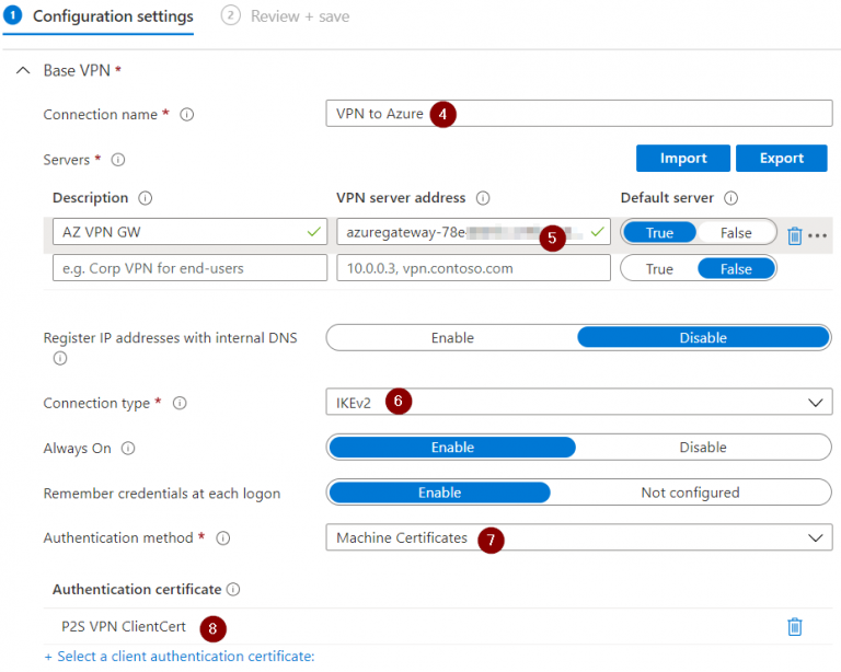 Zertifikat basiertes Point to Site Azure VPN per Intune - by Yannic Graber